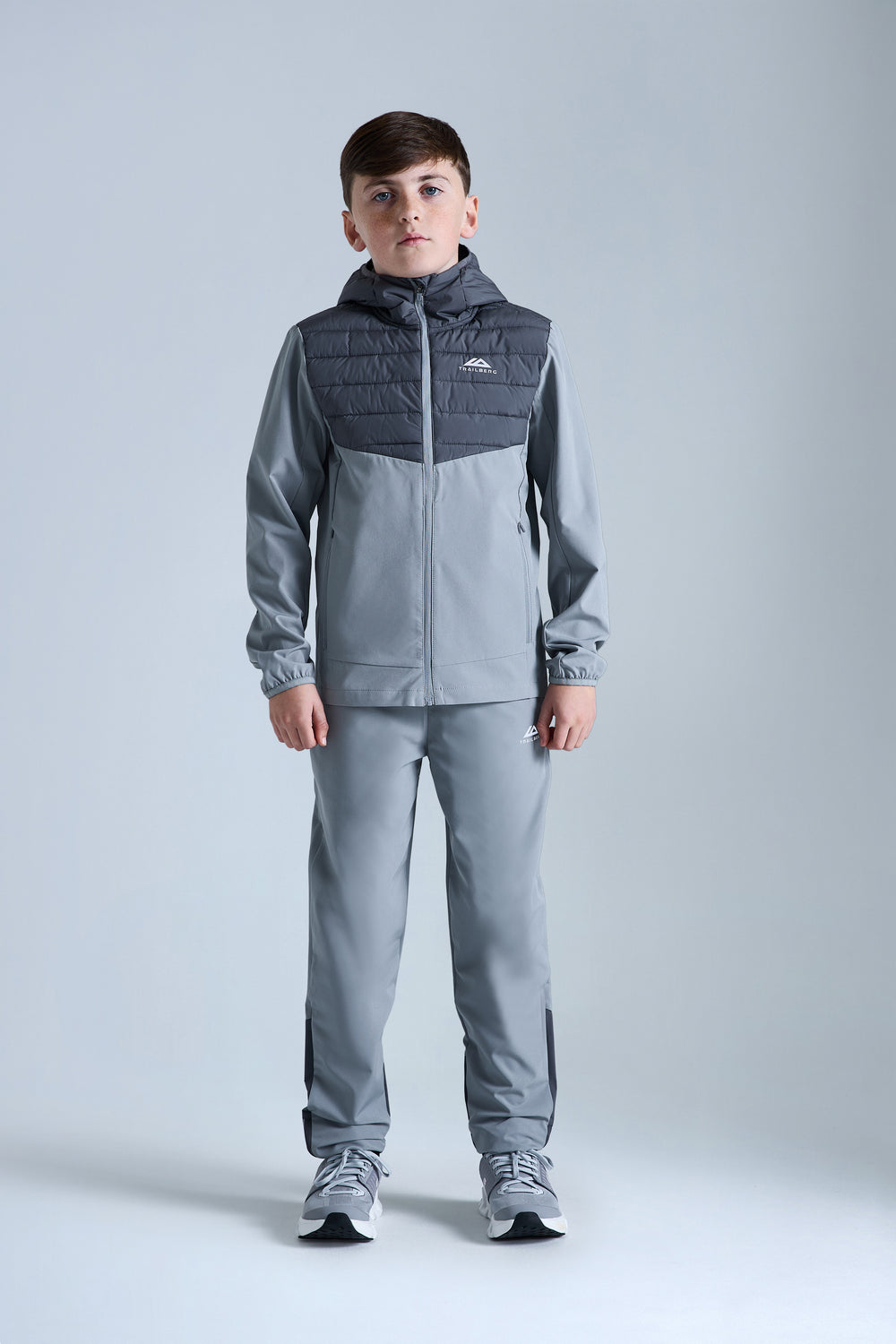 Boys Dune Hybrid Tracksuit - Moon Grey/Iron Grey